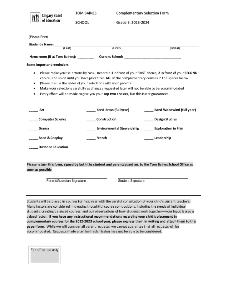 Fillable Online Back to School Information - Tom Baines School Fax ...