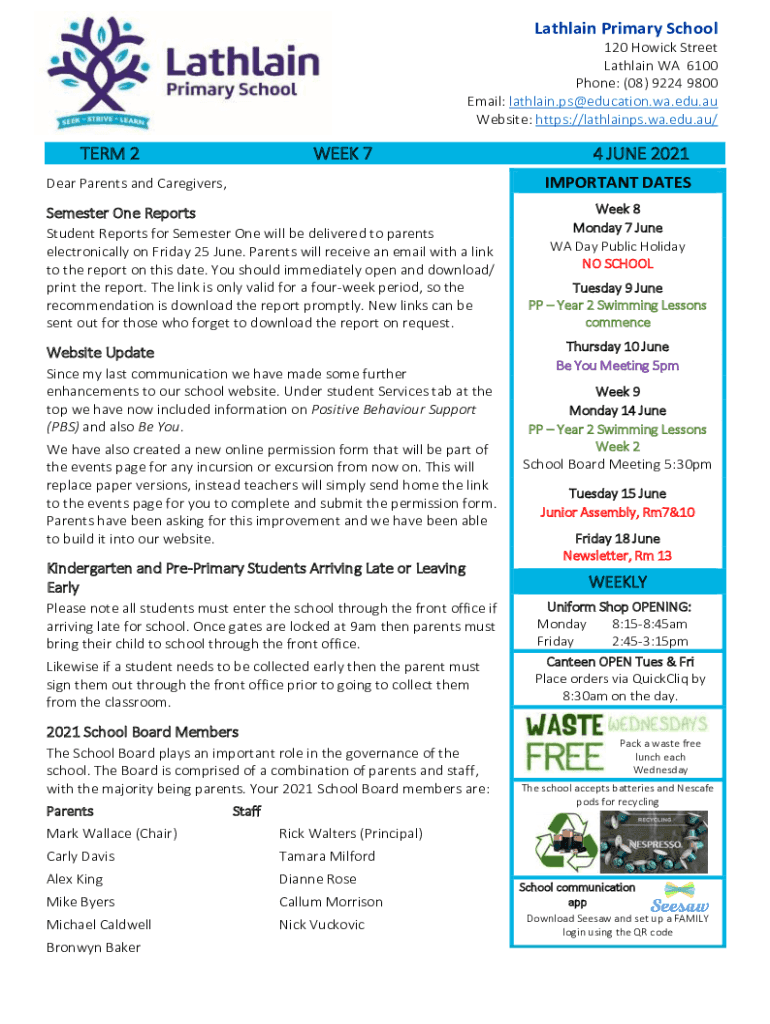 Fillable Online Lathlain Primary School Fax Email Print - pdfFiller