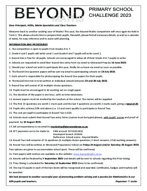 Fillable Online Beyond Maths - School Maths Competition Fax Email Print ...