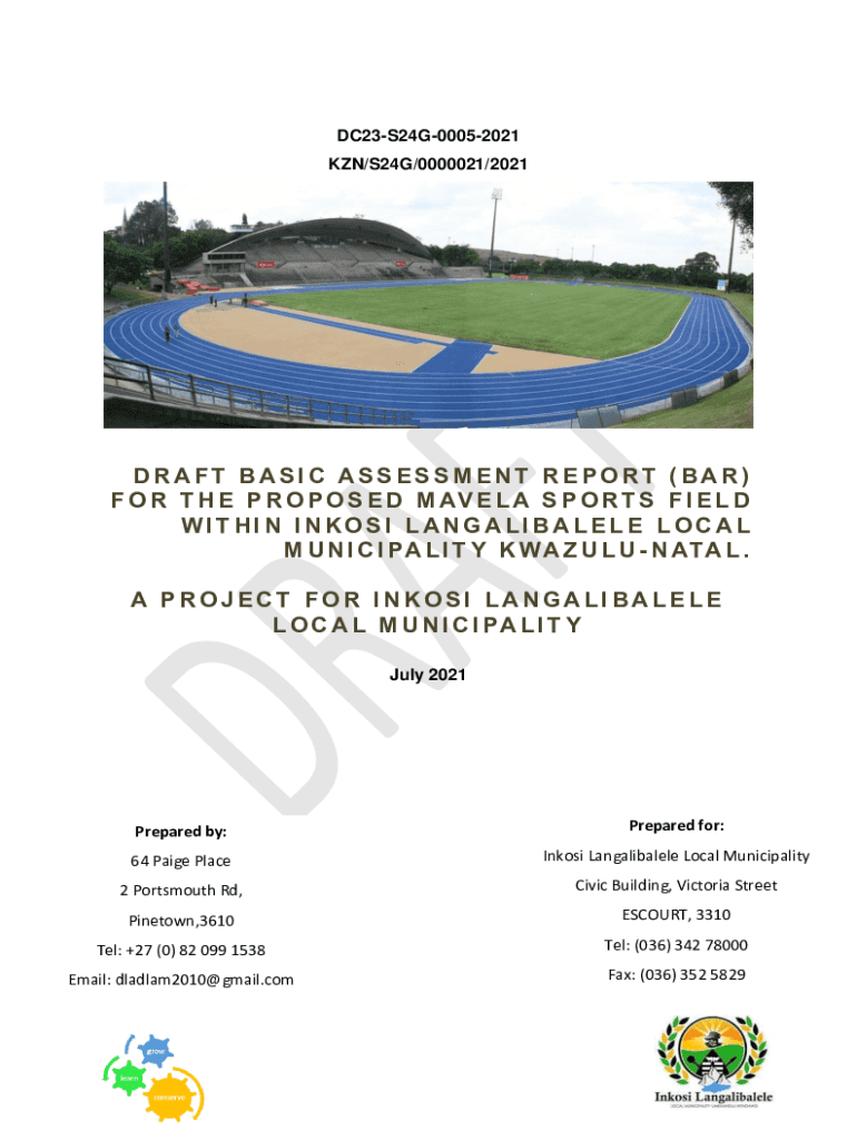 Fillable Online 1 - DRAFT BASIC ASSESSMENT REPORT MAVELA. ... Fax Email ...