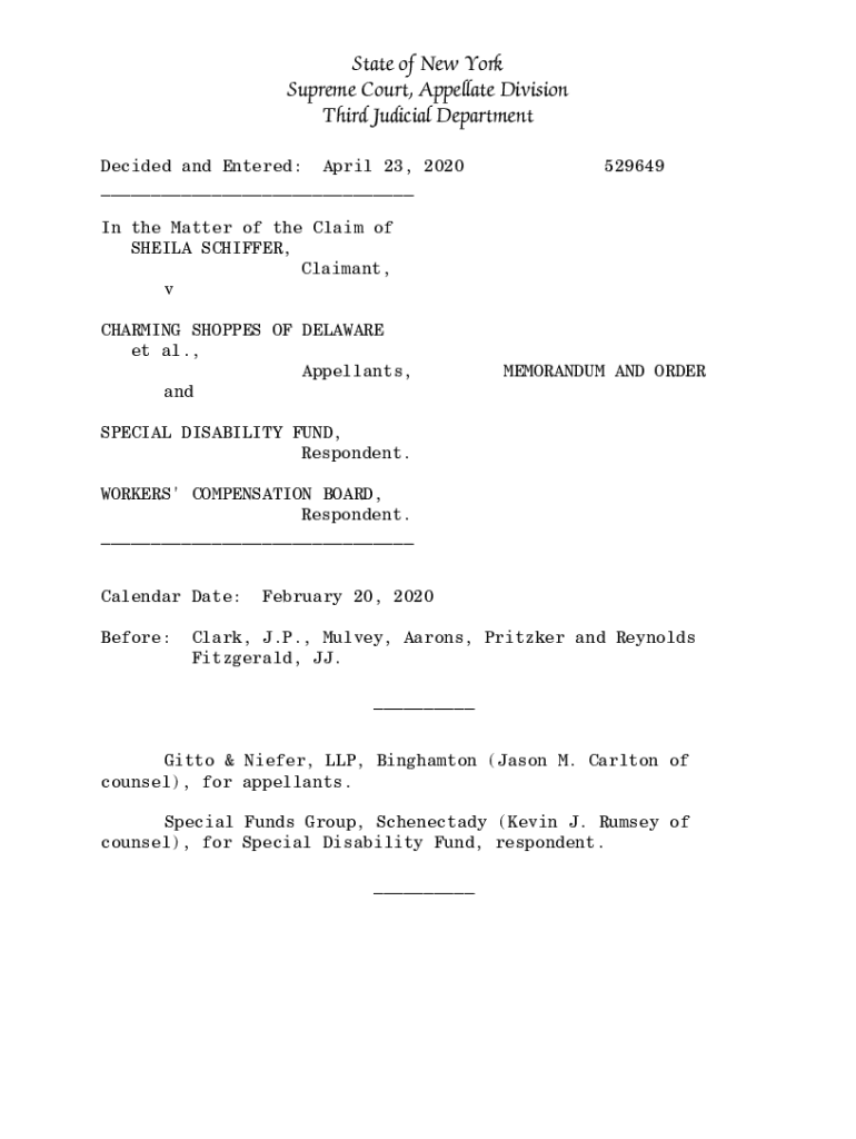 Fillable Online decisions courts state ny SHEILA SCHIFFER, Fax Email Print - pdfFiller