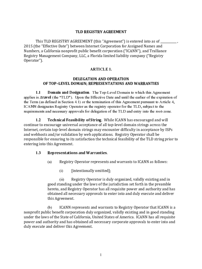 Fillable Online .villas Registry Agreement Fax Email Print - pdfFiller