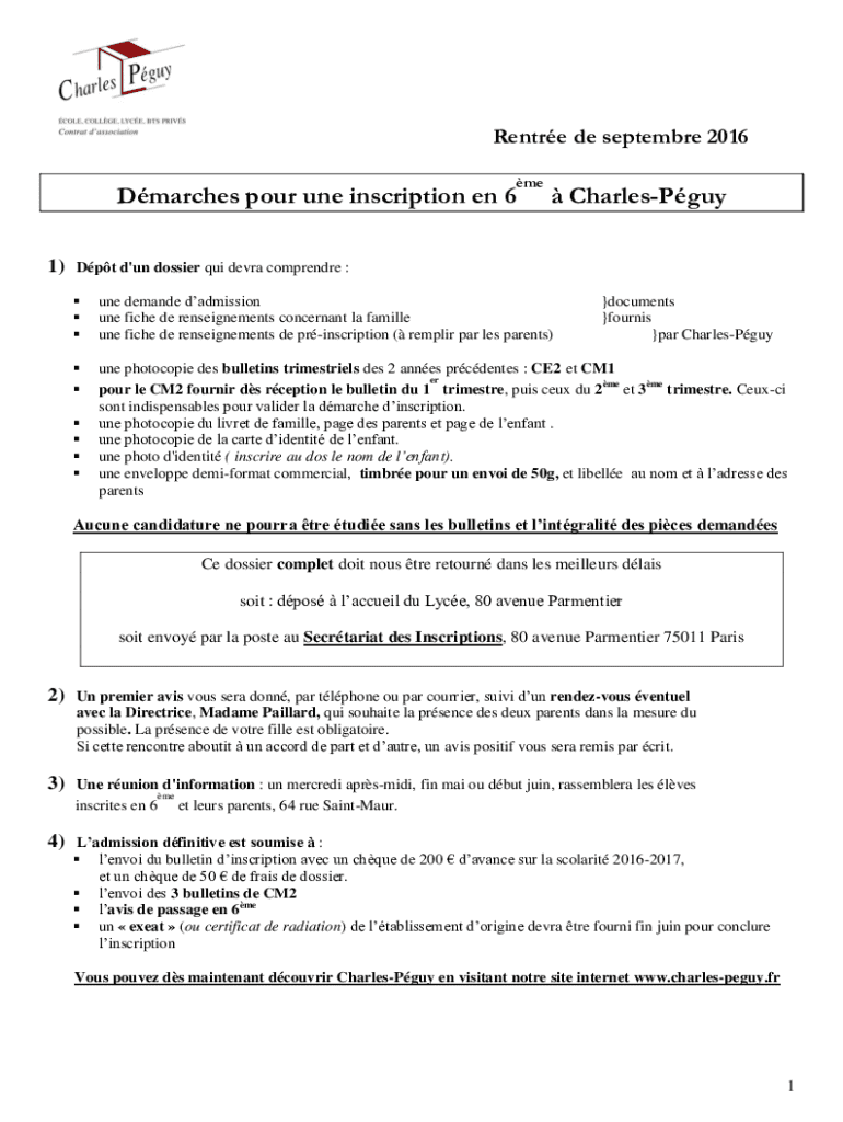 Remplissable En Ligne La priode d'admission et d'inscription des lves pour l Fax Email Imprimer ...