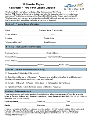 Fillable Online Garbage and Recycling - Services Fax Email Print - pdfFiller