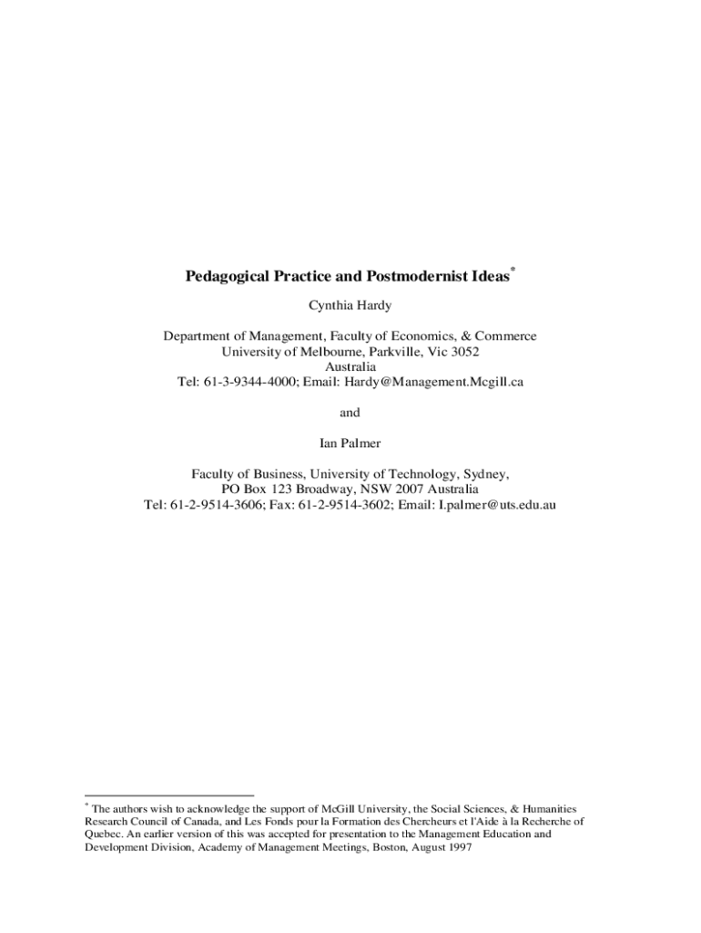 Fillable Online minerva-access unimelb edu Cynthia Hardy's research worksUniversity of Melbourne ...