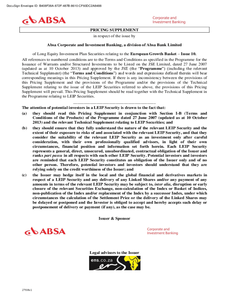 Fillable Online Absa Corporate and Investment Banking, a division of ...