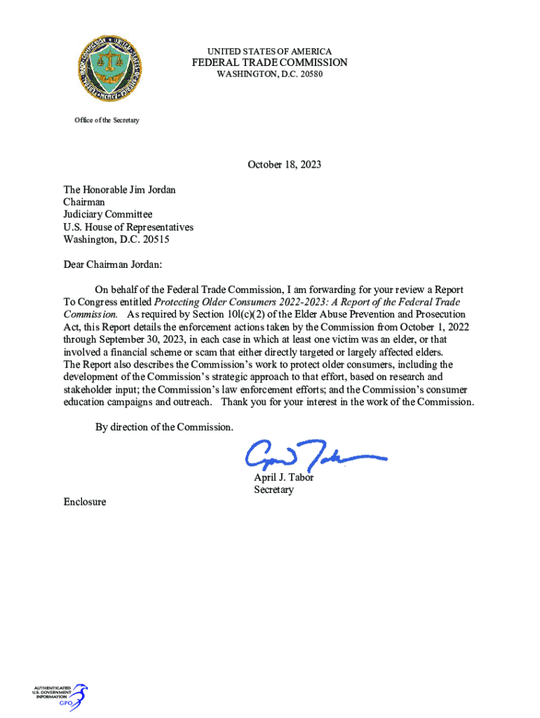 Fillable Online Letter from Chair Lina M. Khan to Chairman Jim Jordan ...