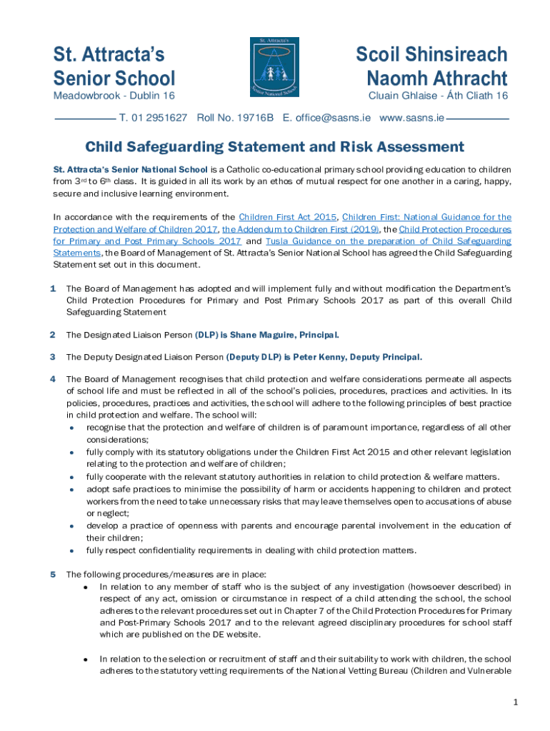 Fillable Online Mandatory-Template-3-Child-Safeguarding-Statement-2 Fax Email Print - pdfFiller