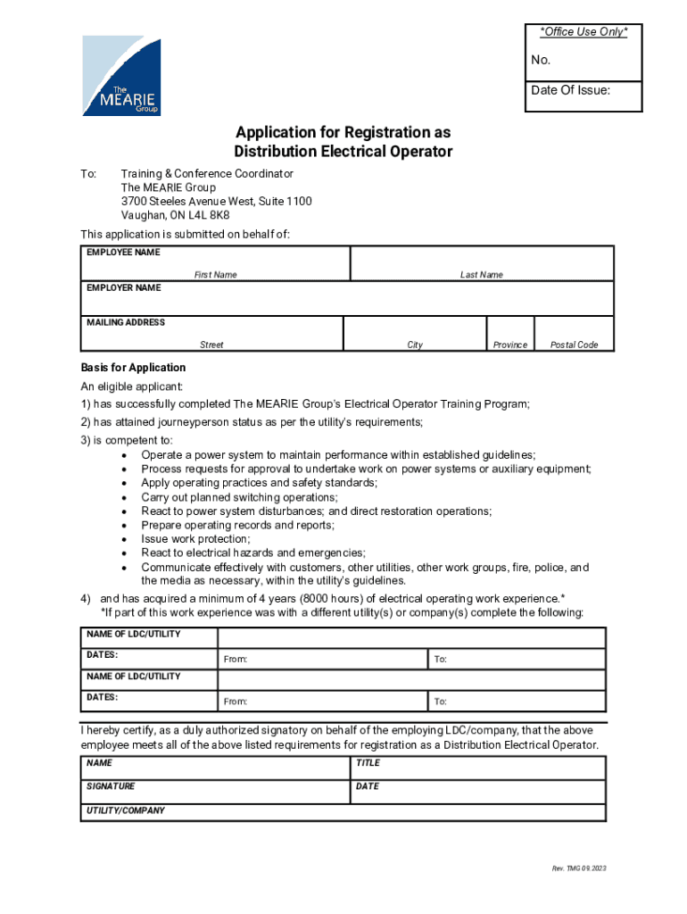 Fillable Online Application for Registration as Journeyperson ...