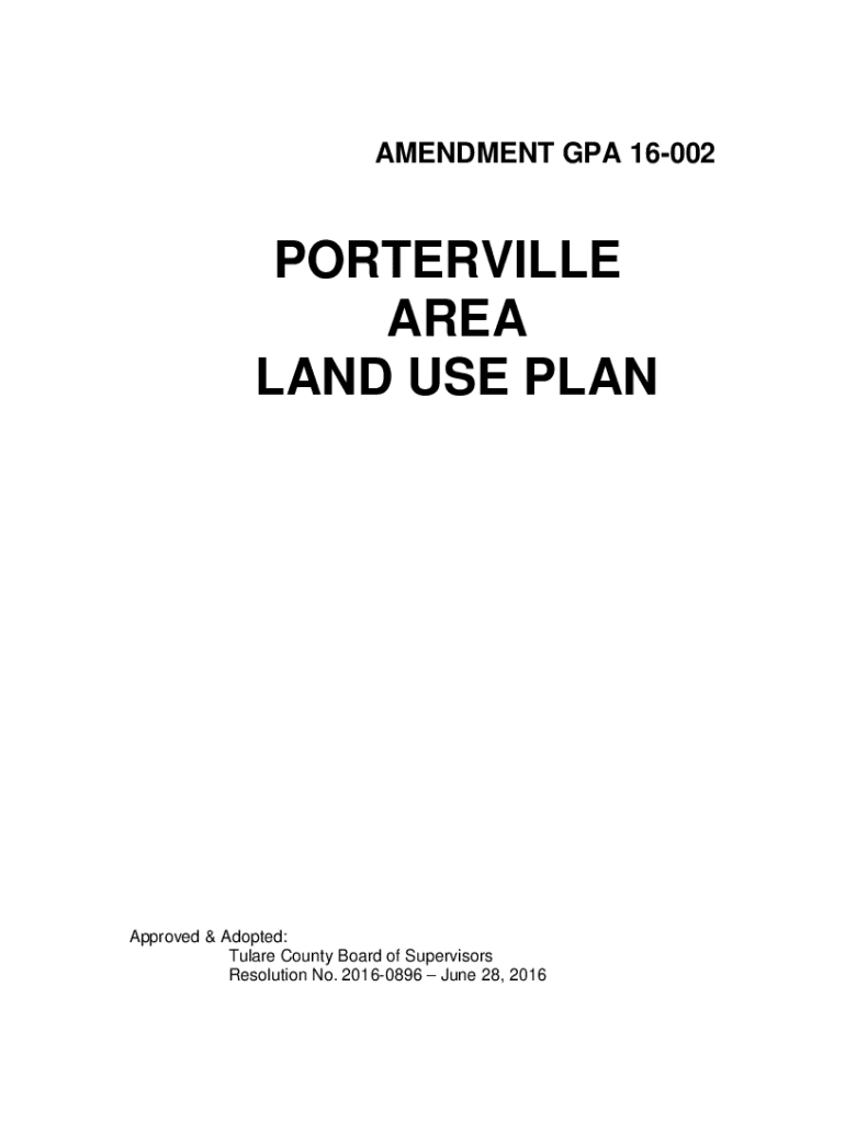 Fillable Online porterville area land use plan - Tulare County General ...