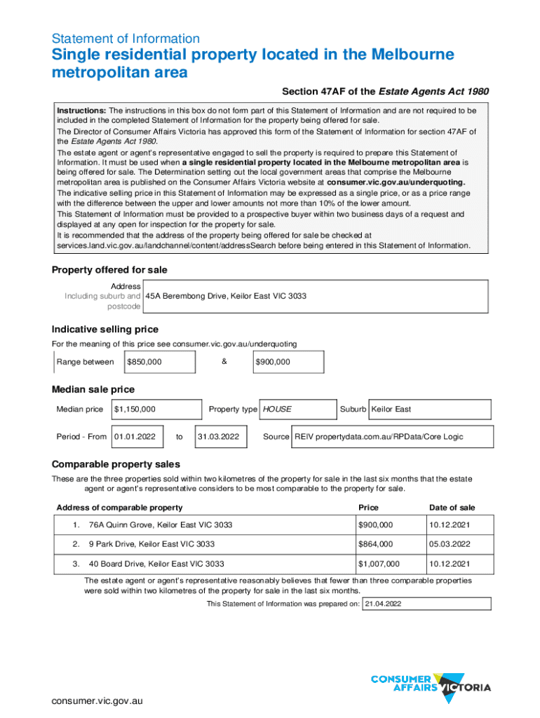 Fillable Online Including suburb and 45A Berembong Drive, Keilor East VIC 3033 Fax Email Print ...