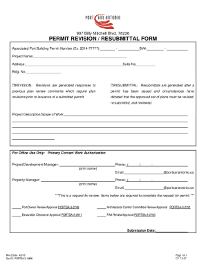 Fillable Online Permit Revision Resubmittal Form Fax Email Print ...
