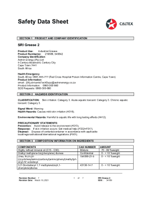 Fillable Online Safety Data Sheet Product name: Ultra-Duty Grease 2 - Caltex Fax Email Print ...