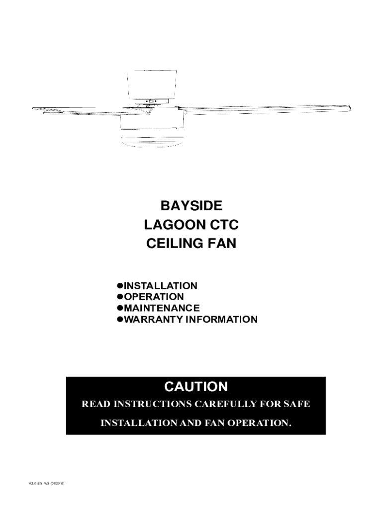 Fillable Online Bayside Lagoon 132cm 3 Blade CTC Fan Only in Black Fax ...