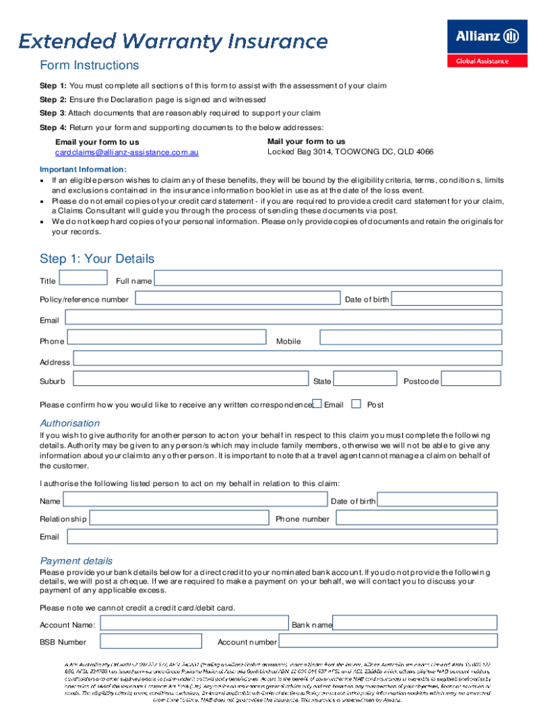 Fillable Online Purchase protection, extended warranty and vehicle ...