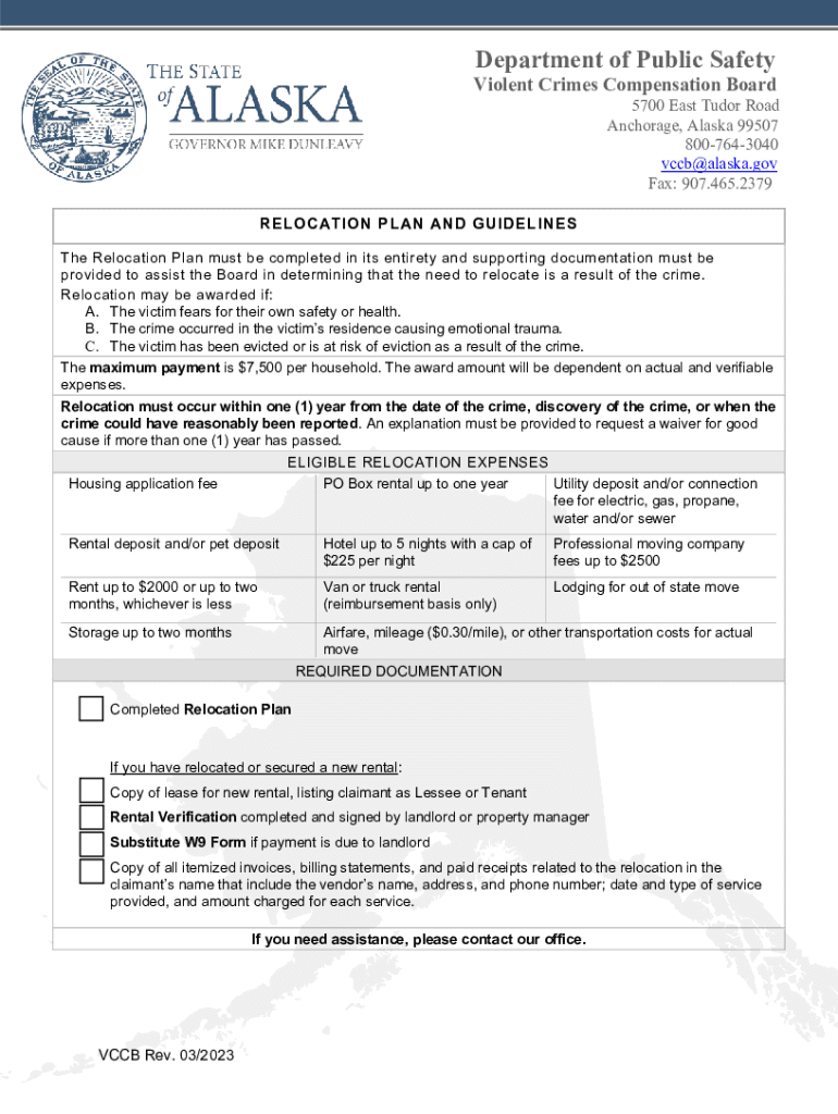 Fillable Online dps alaska Forms - VCCB - Alaska Department of Public ...