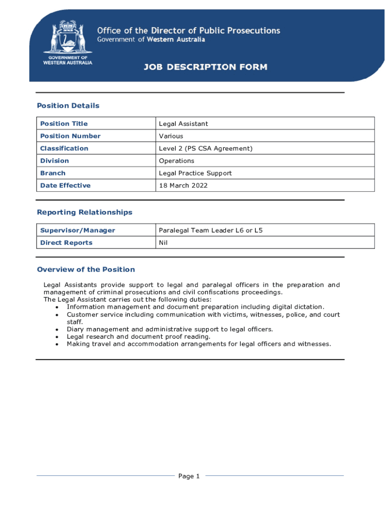 Fillable Online Office of the Director of Public ProsecutionsJob ...