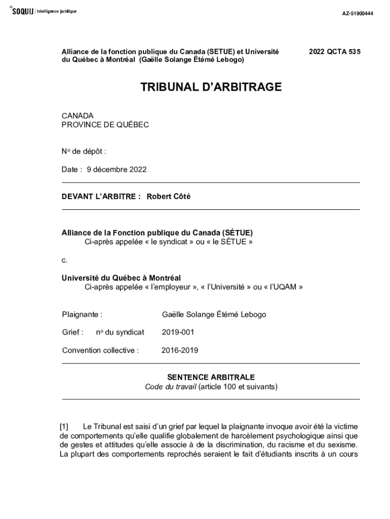 Remplissable En Ligne blogue soquij qc Tribunal d'arbitrage Fax Email Imprimer - pdfFiller