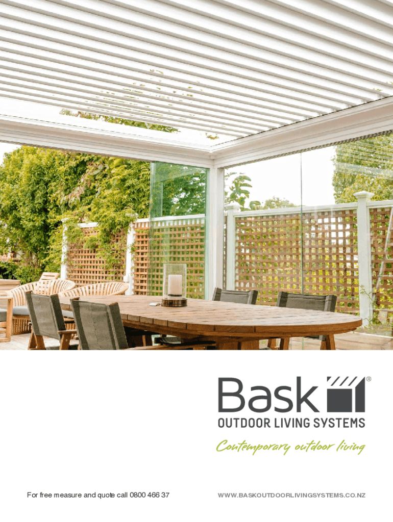 Fillable Online Bask Outdoor Living - Louvre systems made for NZ - Outdoor ... Fax Email Print ...