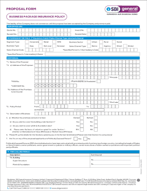 Fillable Online Business Package Insurance Proposal Form.cdr Fax Email Print - pdfFiller