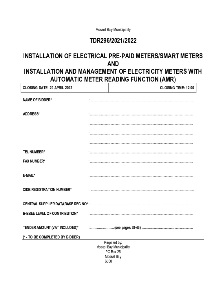 Fillable Online PLEASE NOTE Prepaid Electricity Meter Updates Mossel ...