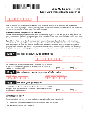Fillable Online 2023 NJ-EZ Enroll Form Form Easy Enrollment Health ...
