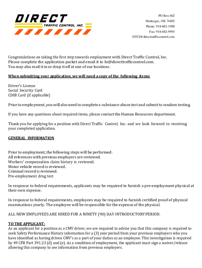 Fillable Online Direct Traffic Control Inc - Company Profile and News ...