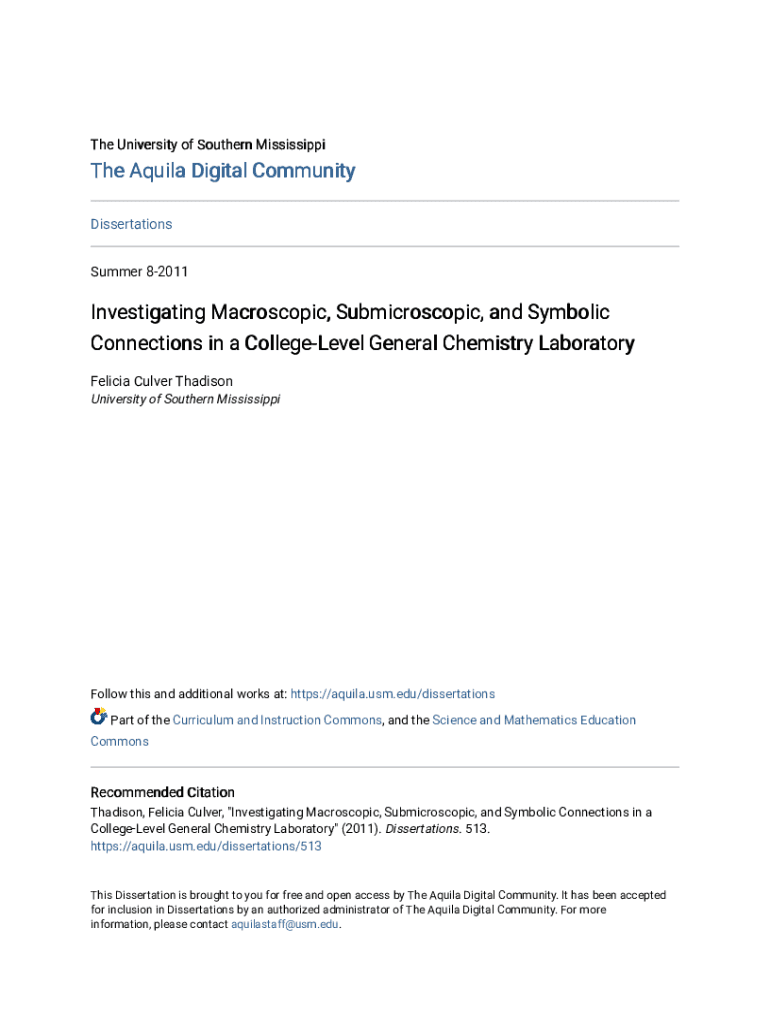 Fillable Online Investigating Macroscopic, Submicroscopic, and Symbolic ...
