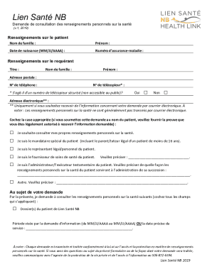 Remplissable En Ligne NB Health Link FORM 7 PHI Access Request Form-FR ...