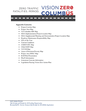 Fillable Online Appendix Contents: Project Corridor Map Project Area ...