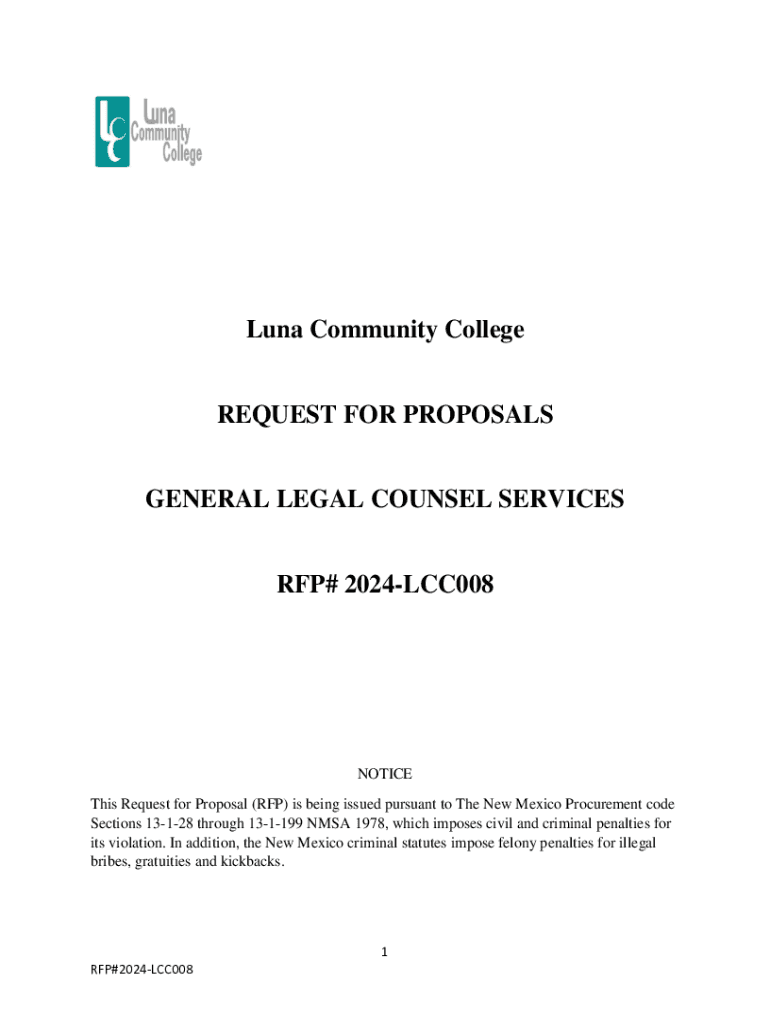 Fillable Online request for proposals (rfp) - legal services Fax Email ...