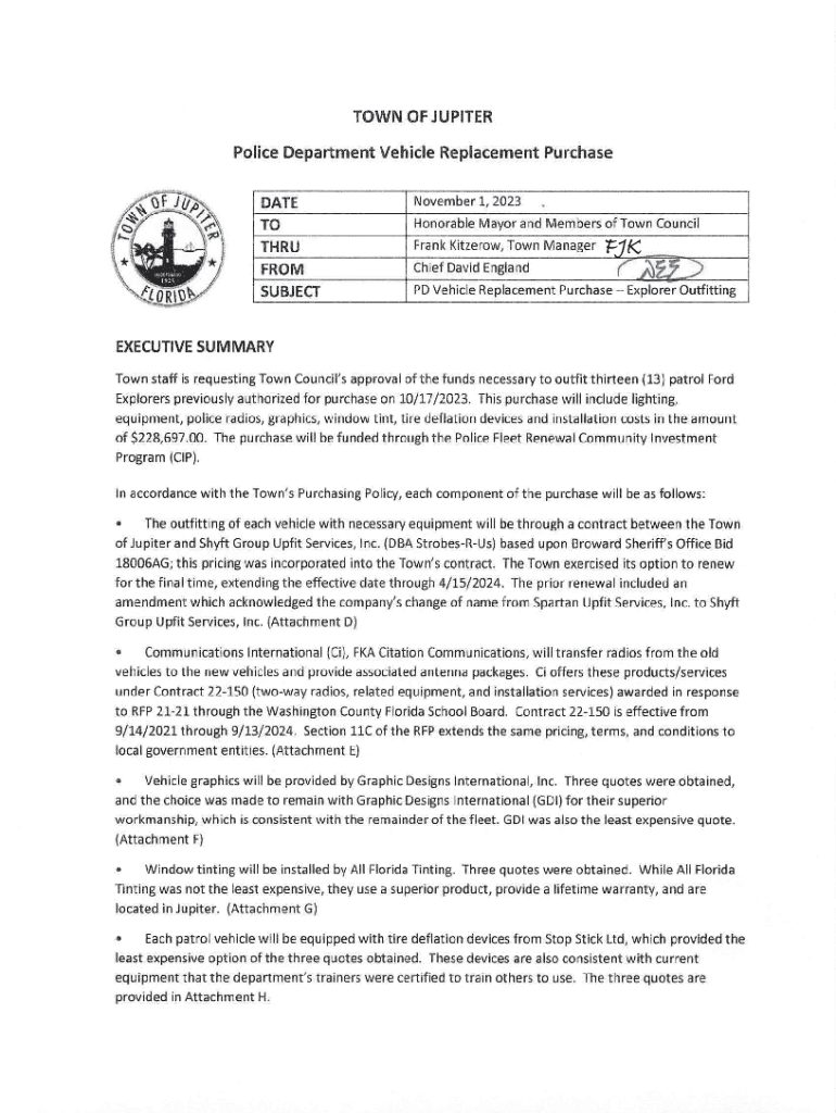 Fillable Online Police Department Vehicle Purchase - Explorer ...