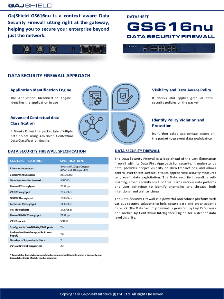 Fillable Online GajShield GS616nu is a context aware Data Fax Email ... Fillable Online GajShield GS616nu is a context aware Data Fax Email ...