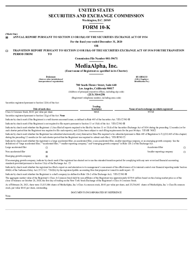 Fillable Online 2020 Form 10-K 1110 Maple Street P.O. Box 300 Elma, NY ...