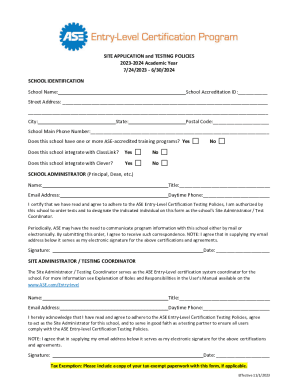 Fillable Online 2023-24 automotive (ase) testing information form Fax ...