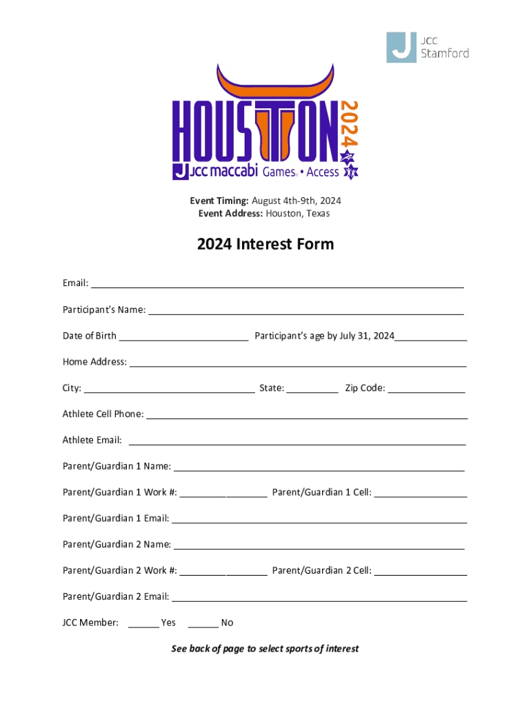 Fillable Online 2024 Interest Form Fax Email Print - pdfFiller