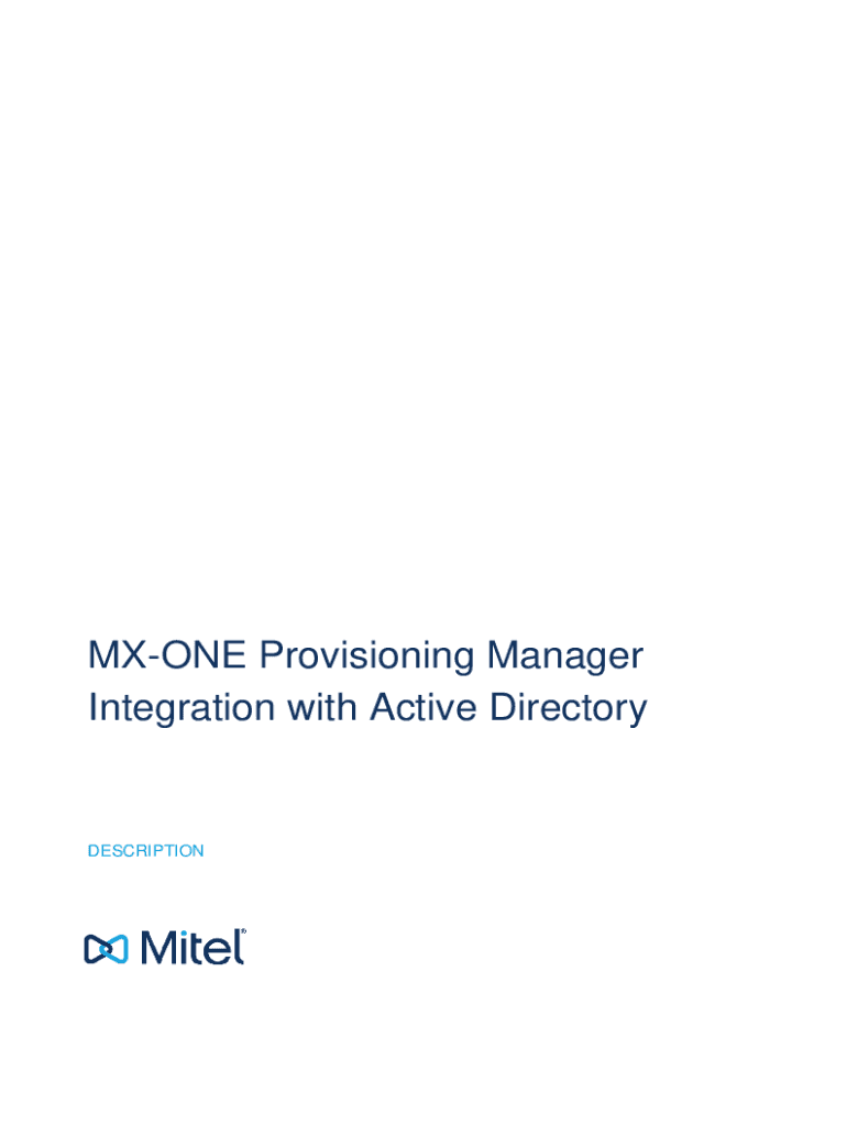 Fillable Online MX-ONE Provisioning Manager Integration with Active ...