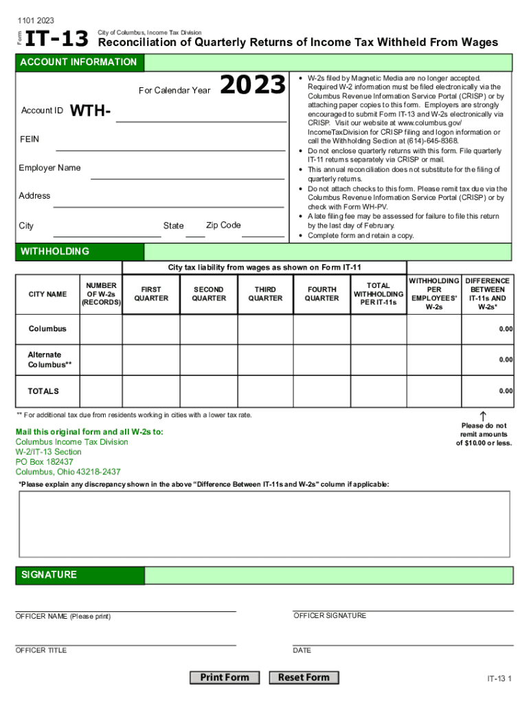 Fillable Online Reconciliation of Quarterly Returns of Income Tax ...