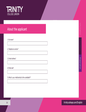 Fillable Online Trinity College London Speech and Drama Qualification ...