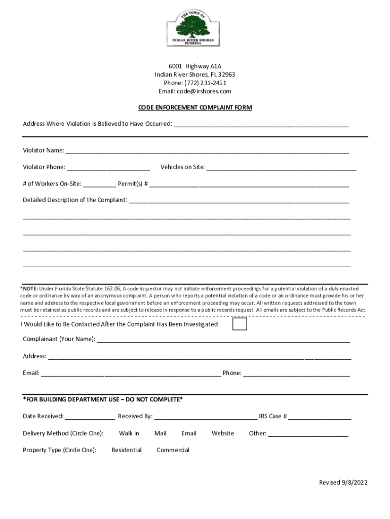 Fillable Online Code Enforcement Complaint Form. Code Enforcement Fax ... Fillable Online Code Enforcement Complaint Form. Code Enforcement Fax ...