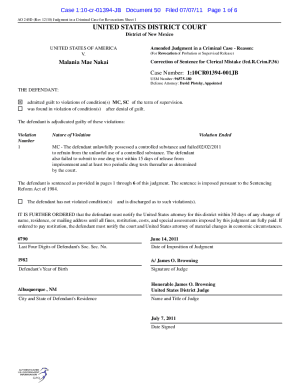 Fillable Online (Rev. 12/03) Judgment in a Criminal Case Sheet Fax ...