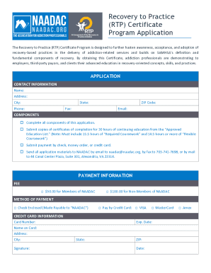 Fillable Online RTP Certificate Program Application draft2 Fax Email ...
