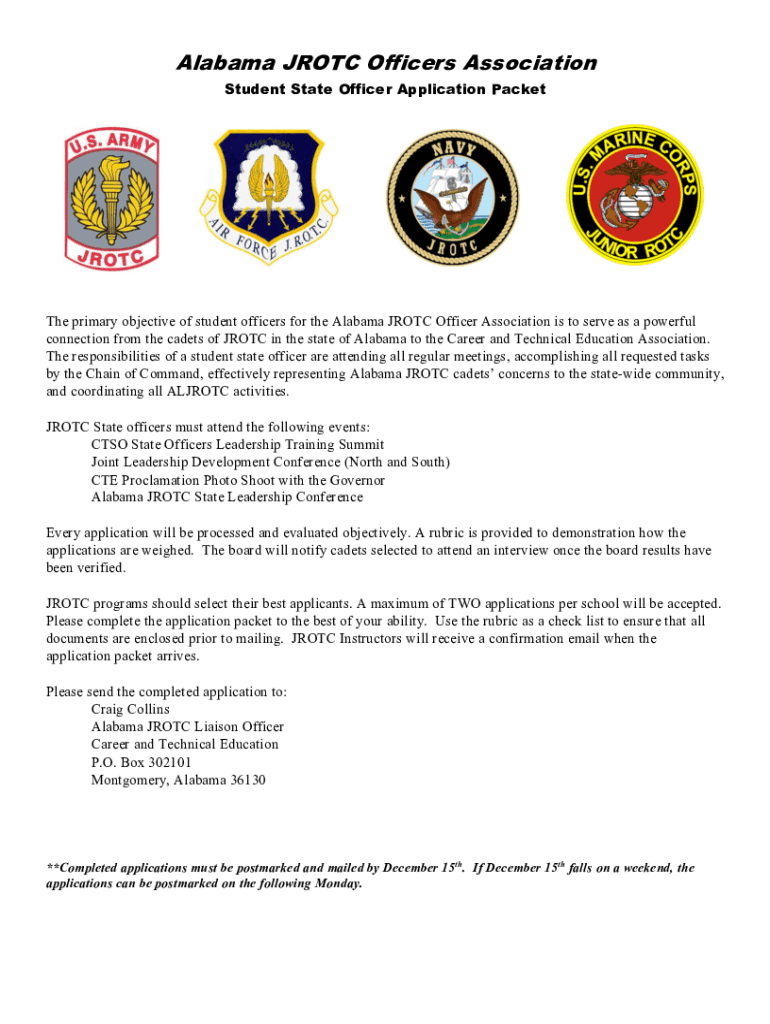 Fillable Online Alabama-JROTC-Officers-Association-Student-Officer ...