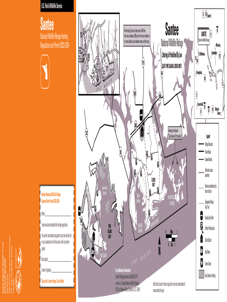 Fillable Online Santee National Wildlife Refuge Hunting Regulations and Permit 2023-2024 Fax ...