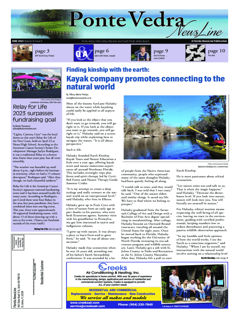 Fillable Online Ponte Vedra SOCIAL: Direct Mail Magazine to Every ...