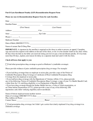 Part D Lep Reconsideration Request Form - Fill Online, Printable ...