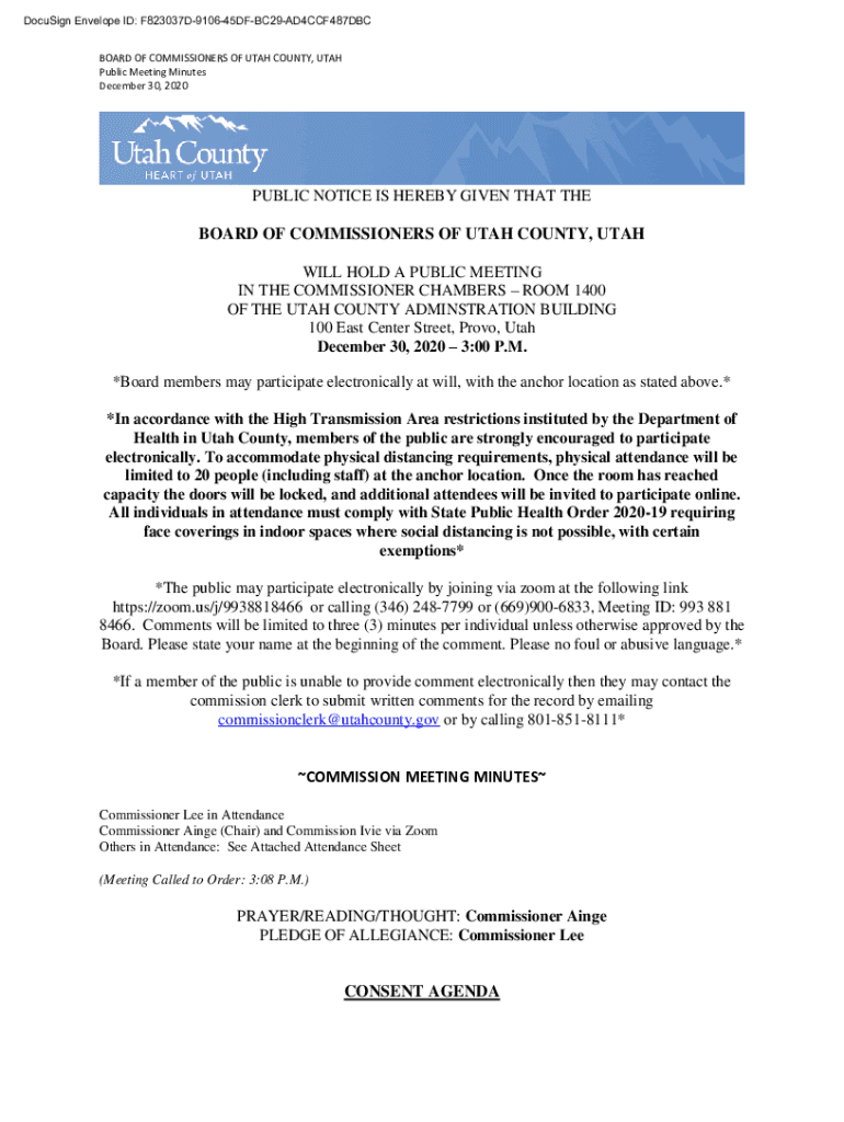 Fillable Online Agreement 2020 - 1053 - Utah County Government Fax ...