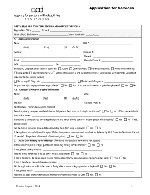 Fillable Online APD Application for Services Fax Email Print - pdfFiller