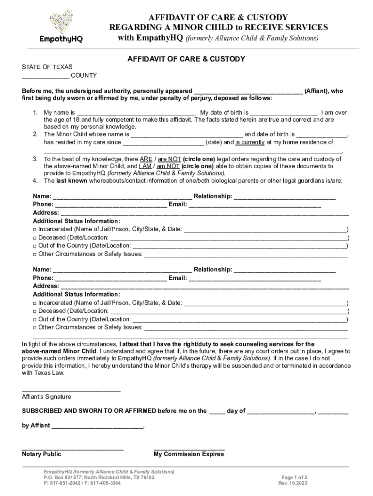 Fillable Online Affidavit in Support of Registration of Foreign Child ...