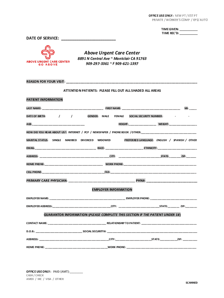 Fillable Online patient intake form established patient Fax Email Print ...